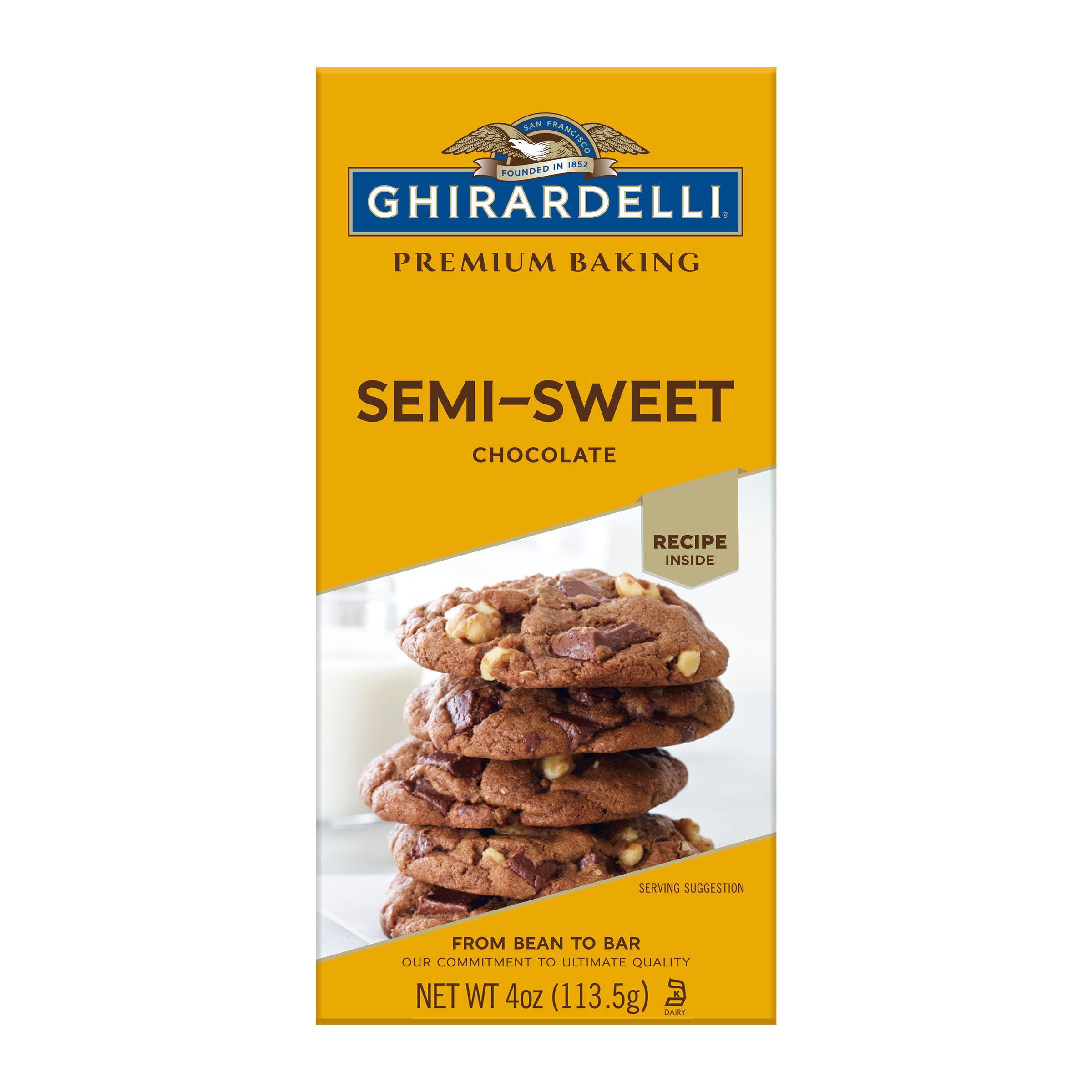 Pack of 2 Ghirardelli Premium Baking Bar Semi-Sweet Chocolate, 4 oz ...