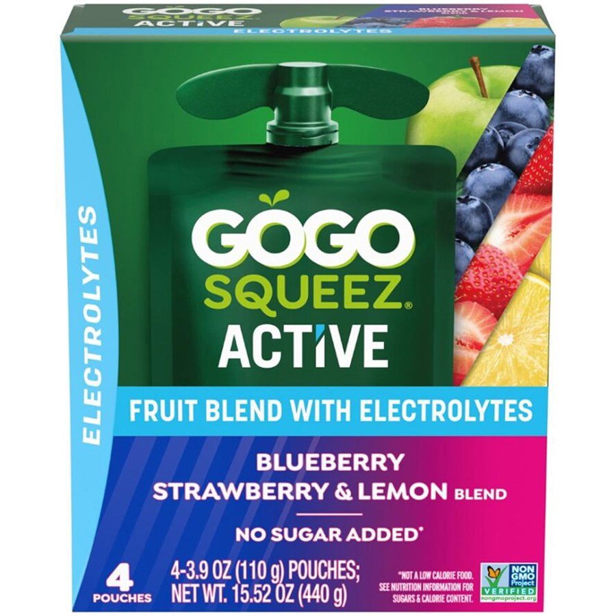 Pack of 2 GoGo SqueeZ Active Electrolyte Blueberry Strawberry Lemon, 4 ...