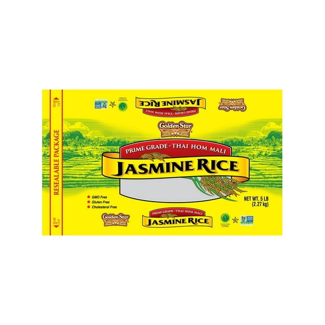 Pack of 2 Golden Star Thai Hom Mali Jasmine Rice, 5 lbs - Walmart.com