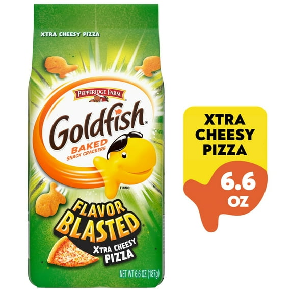 Pack of 2 Goldfish Flavor Blasted Xtra Cheesy Pizza Cheese Crackers, 6. ...