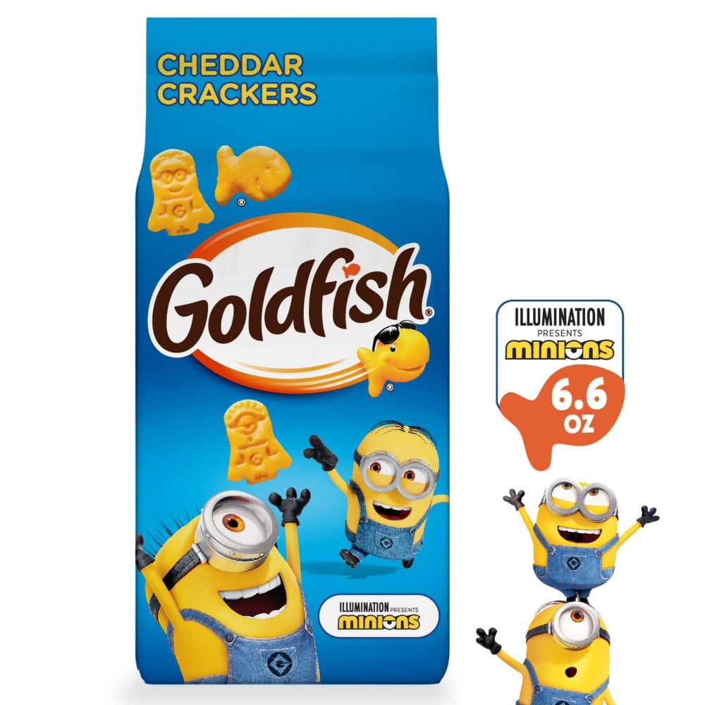 Pack of 2 Goldfish Minions Shaped Cheddar Cheese Crackers, 6.6 oz ...