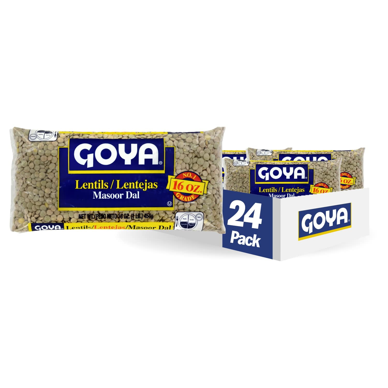 Pack of 2 - Goya Foods Lentils, Dry, 16 Ounce (Pack Of 24) - Walmart.com
