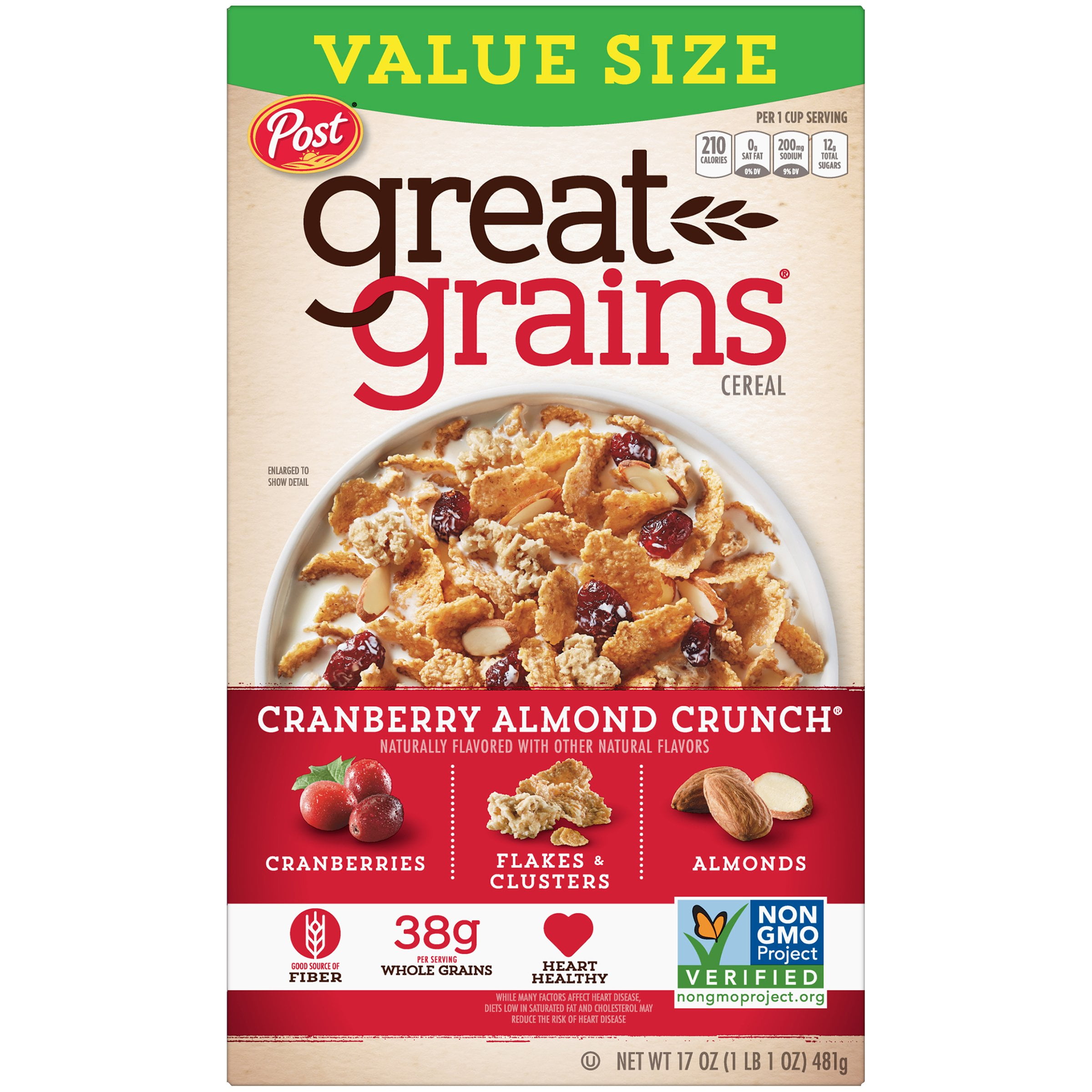 Pack of 2 Great Grains Cranberry Almond Crunch - Value Size, 17 oz ...