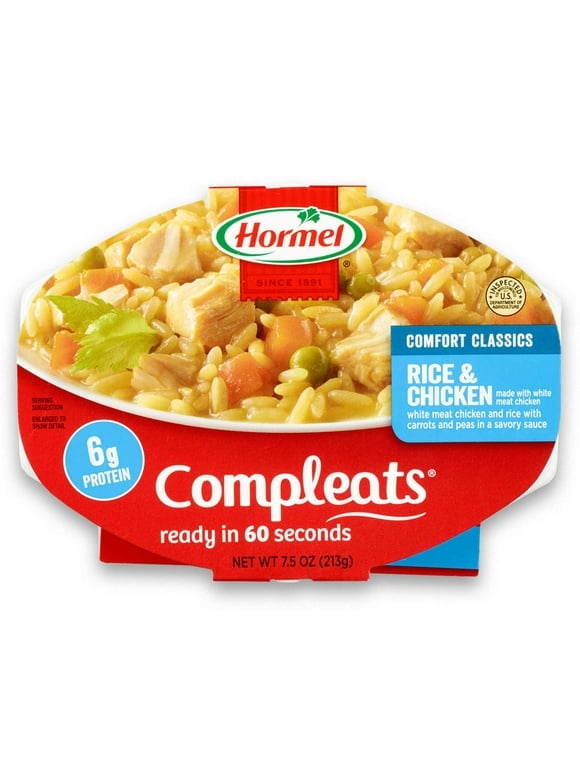 Pack of 2 HORMEL COMPLEATS Rice & Chicken, Shelf Stable, 7.5 oz Plastic ...