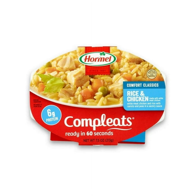 Pack of 2 HORMEL COMPLEATS Rice & Chicken, Shelf Stable, 7.5 oz Plastic ...
