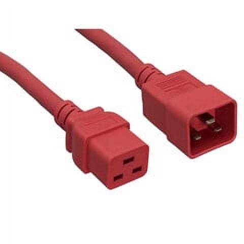 [Pack of 2] Heavy Duty Server Power Extension Cord, Red, C20 to C19 ...