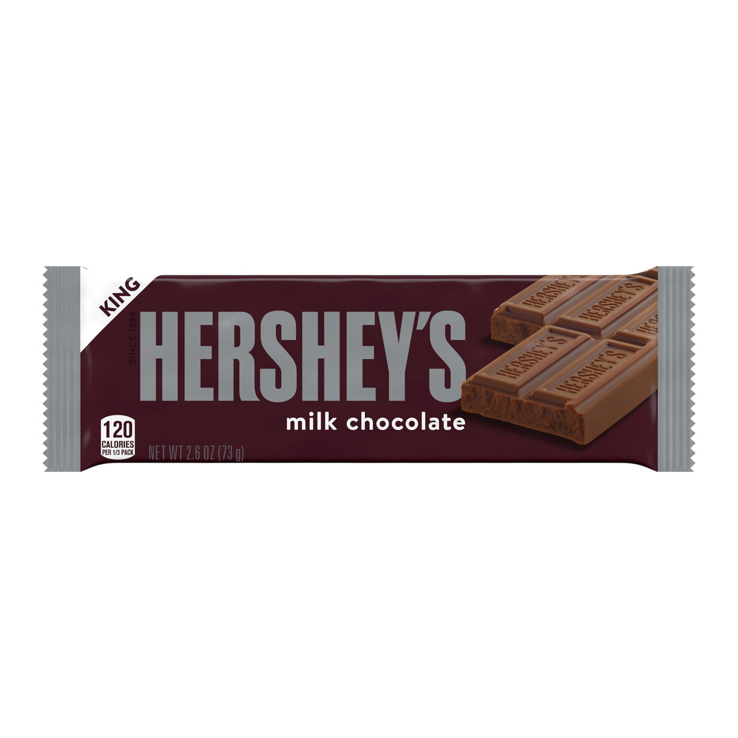 Pack of 2 Hershey's Milk Chocolate Candy Bar - King Size, 2.6 oz ...