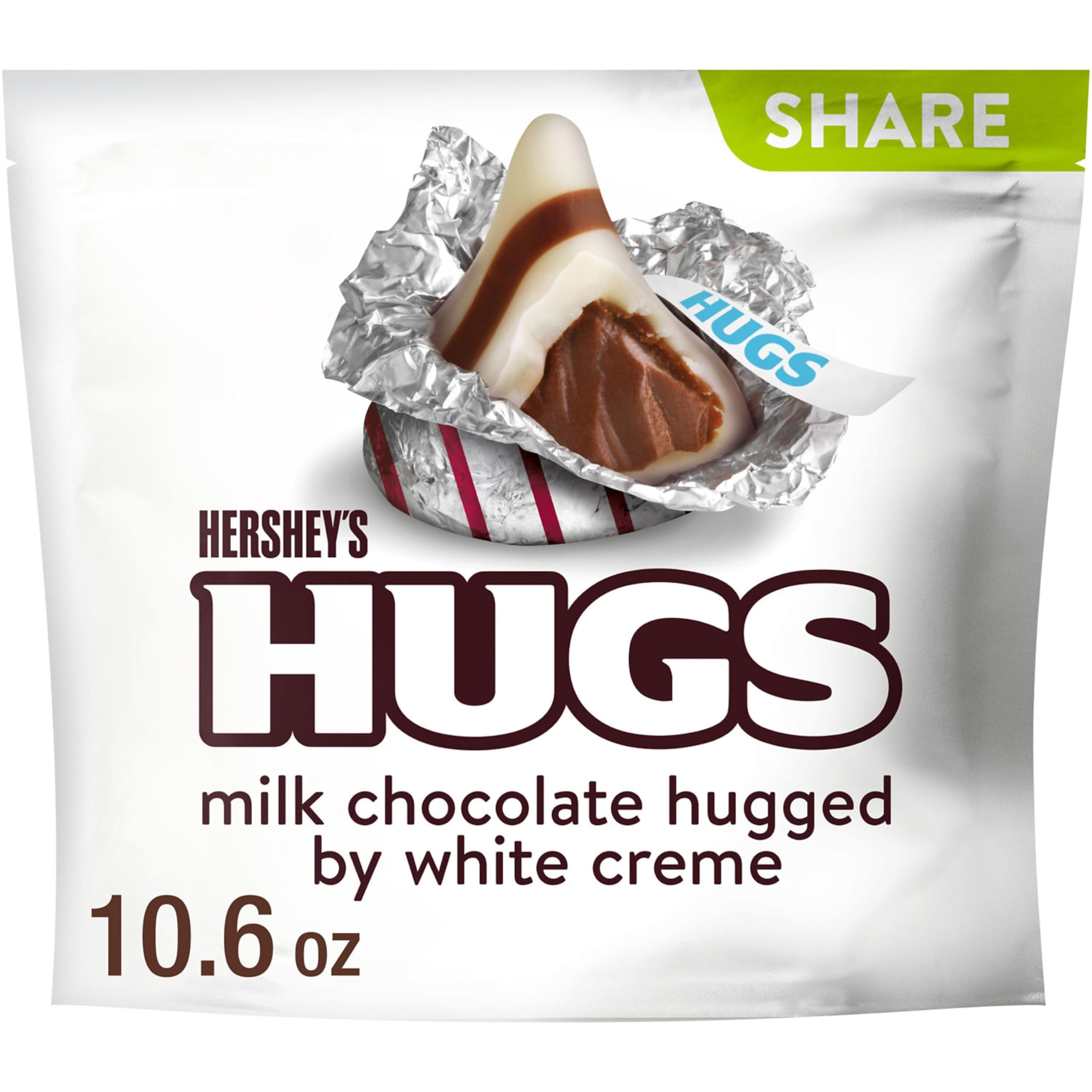 Pack of 2 - Hersheys Hugs Milk Chocolate And White Creme Candy Share ...