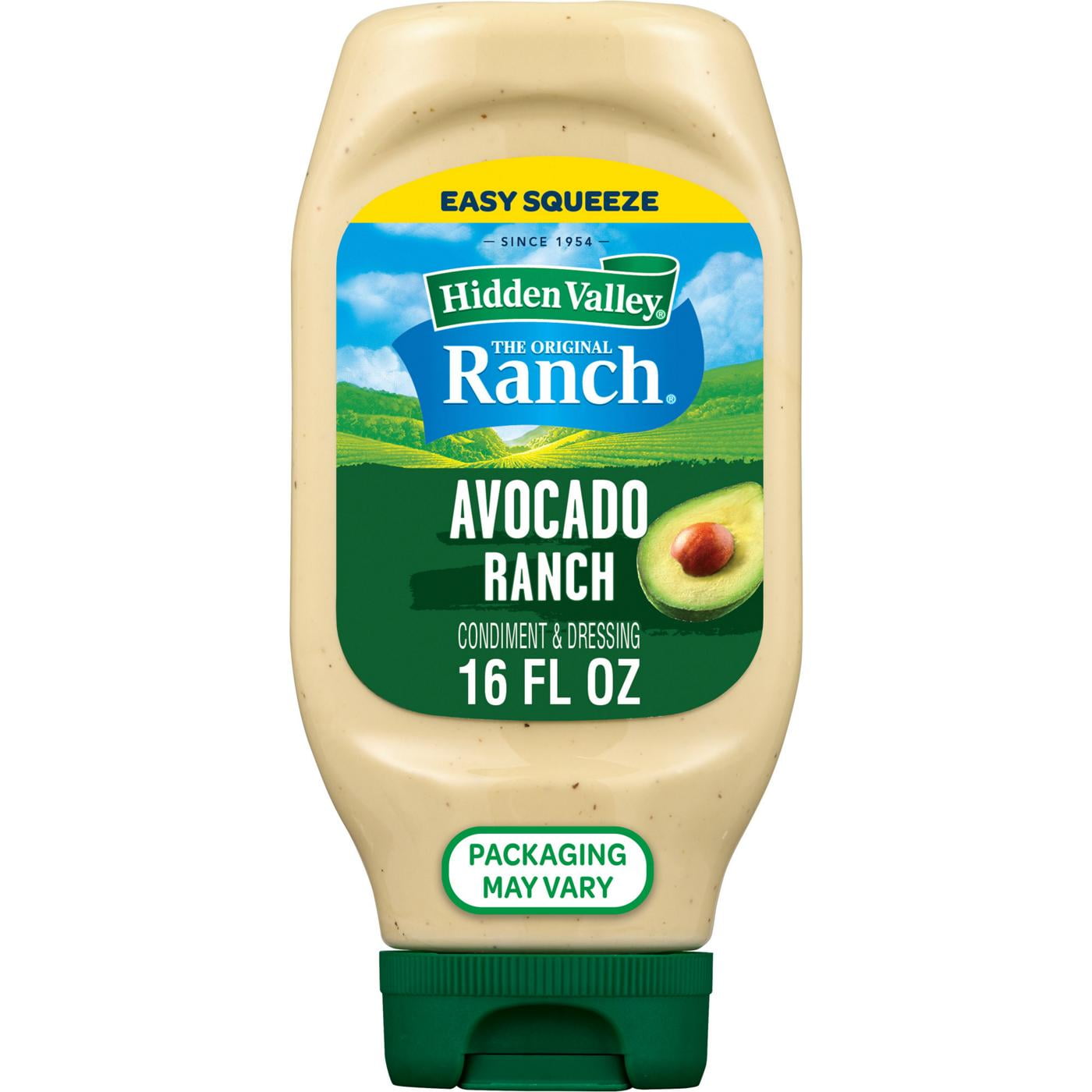 Hidden Valley Avocado Ranch Condiment and Dressing, Easy Squeeze Bottle ...