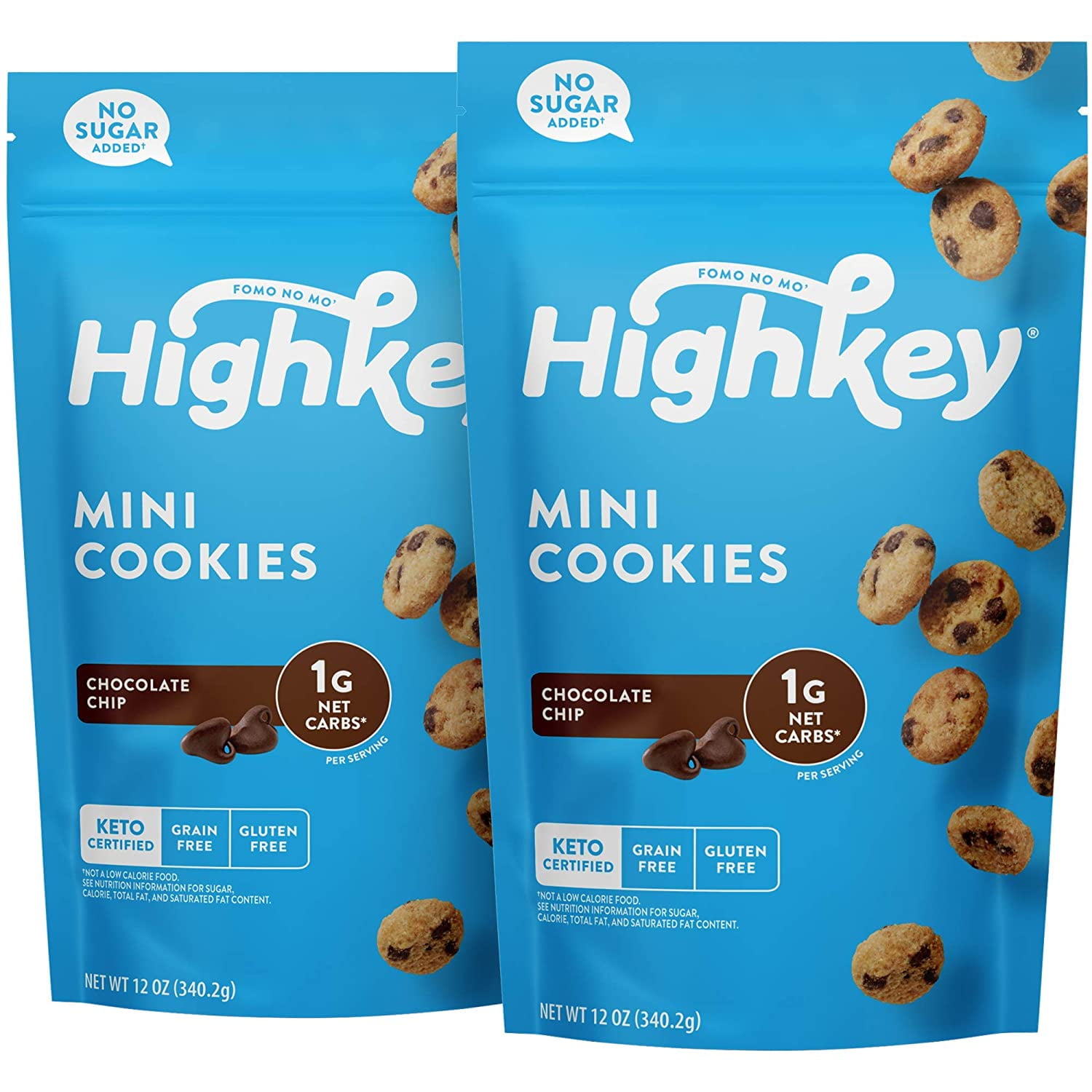 [Pack of 2] Highkey Keto Chocolate Chip Mini Cookies, 12 ounce (340.2g ...