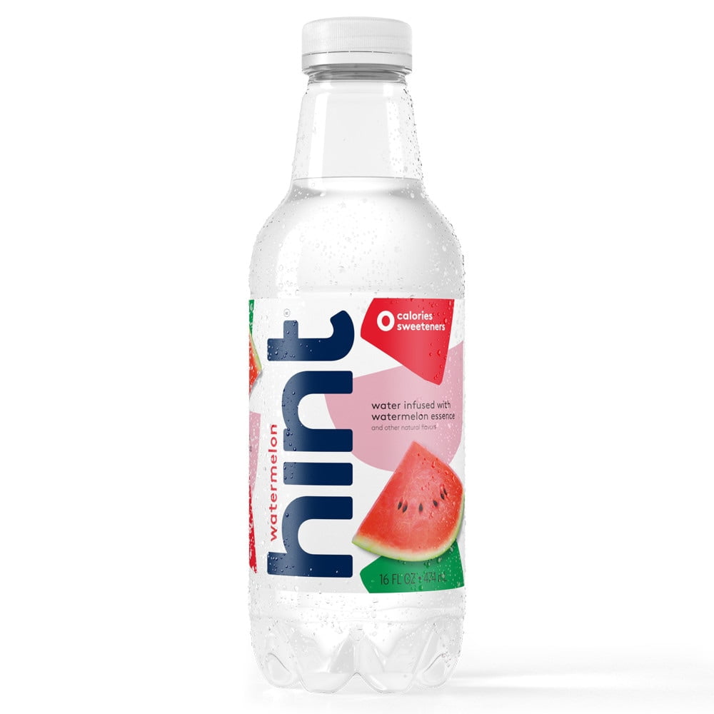 Pack of 2 Hint Watermelon Flavored Bottled Water, 16 fl oz (Package May ...