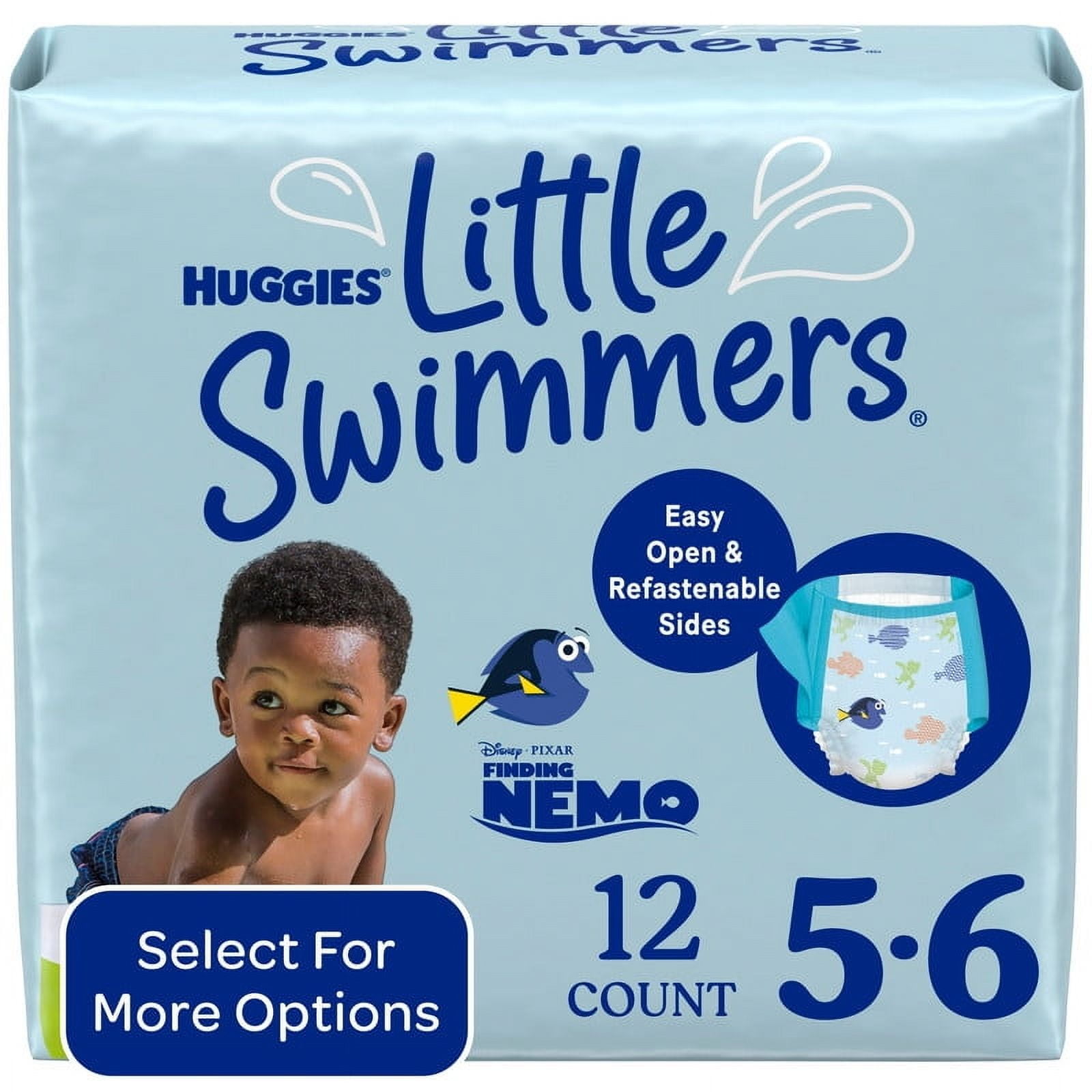 Pack of 2 Huggies Little Swimmers Disposable Swim Diapers, Size 5-6 (32 ...
