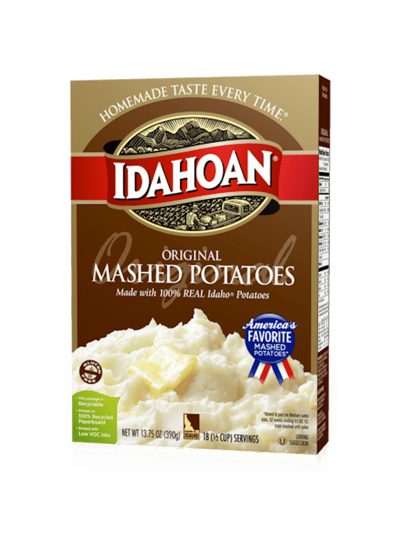 Pack of 2 Idahoan Original Mashed Potatoes, 13.75 oz Box - Walmart.com