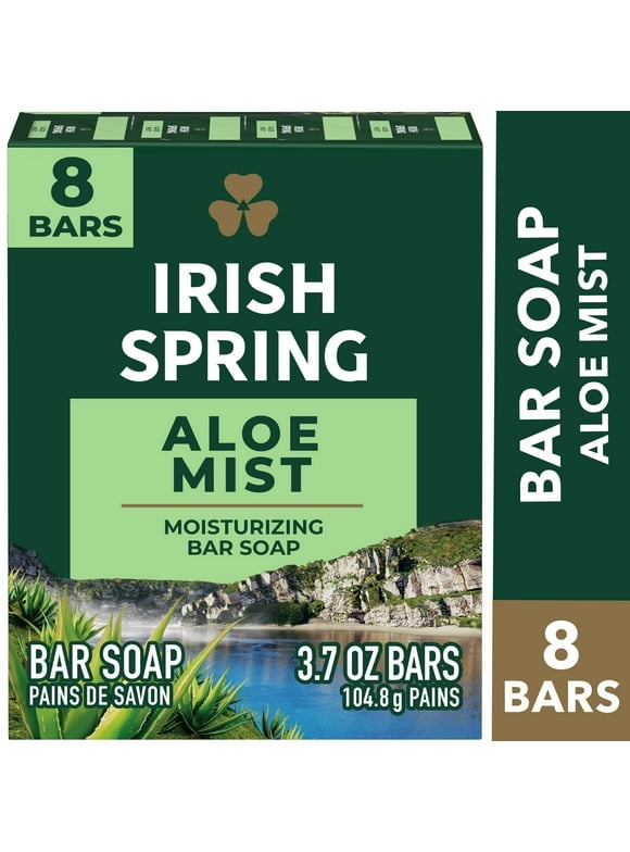 Pack of 2 Irish Spring Aloe Mist Deodorant Bar Soap for Men, Feel Fresh ...