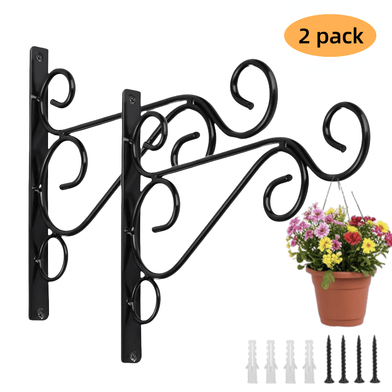 WLGJL, Metal Outdoor Hanging Bracket, Pack of 2, Black - Walmart.com
