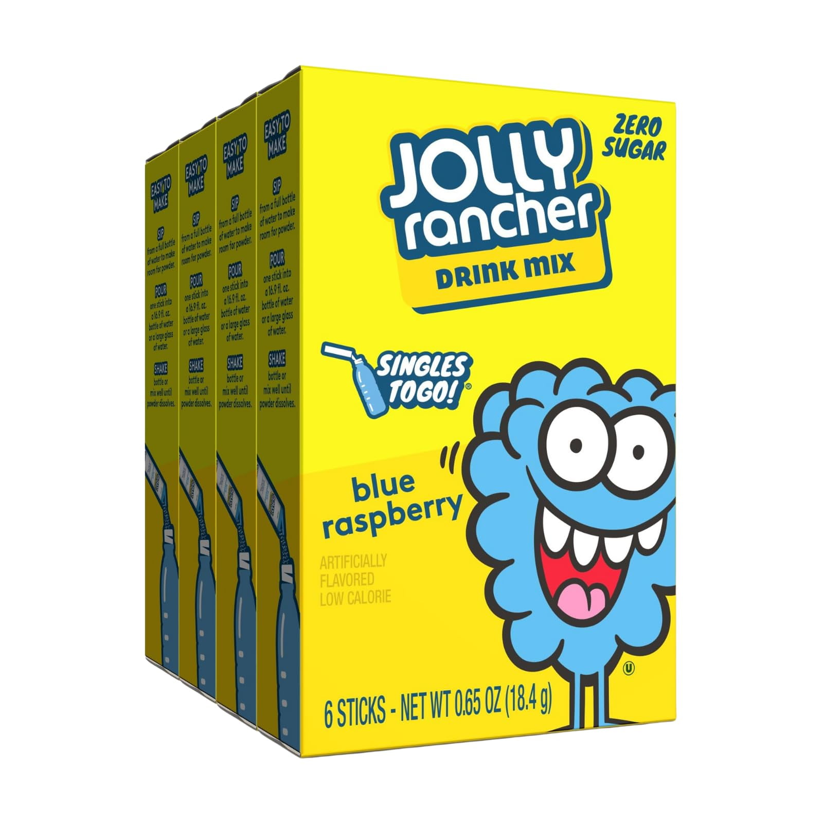 Pack of 2 - Jolly Rancher Blue Raspberry Singles To Go Drink Mix, 0.65 ...