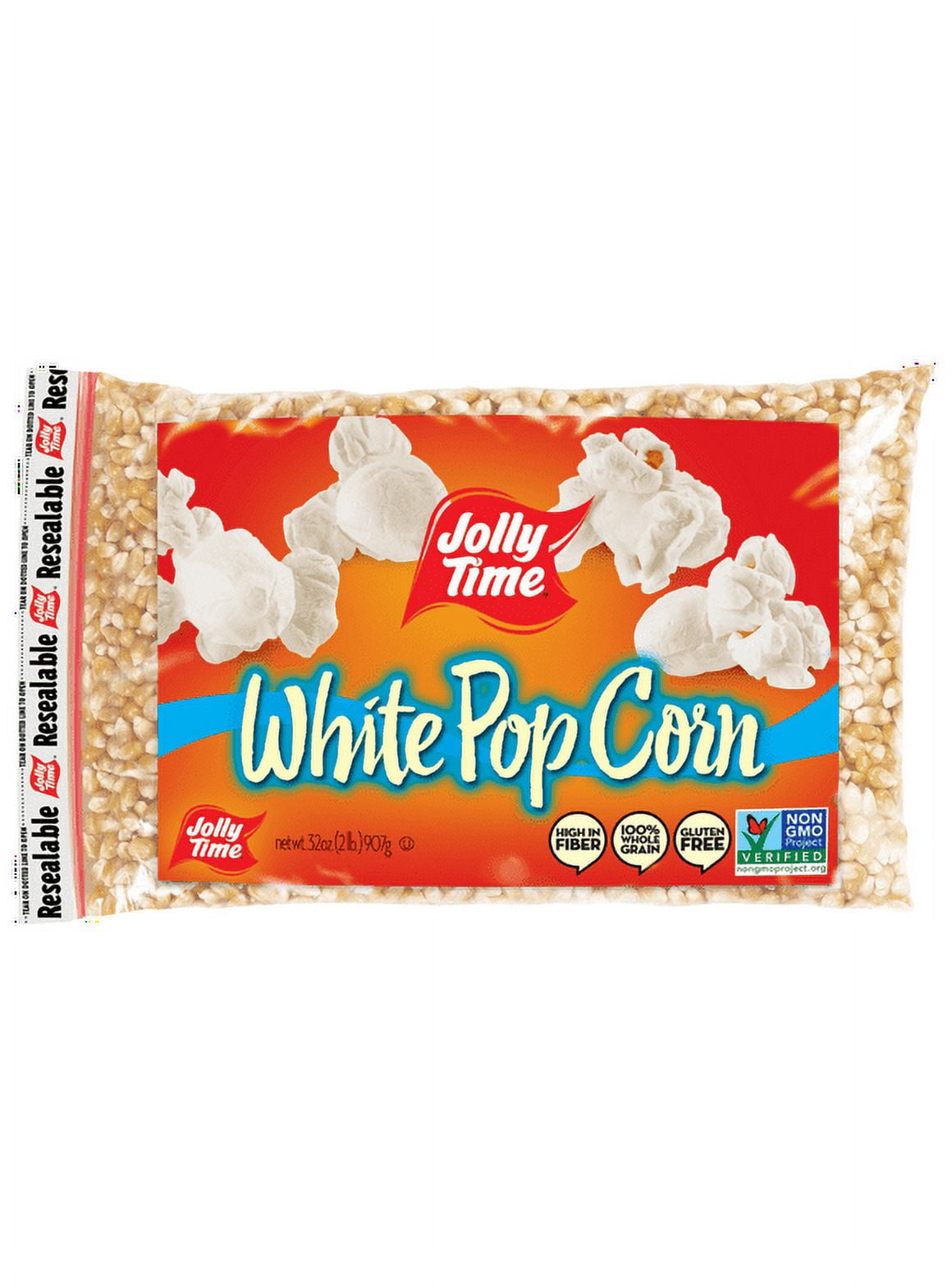 Pack of 2 Jolly Time White Popcorn Kernels Bag, 32 oz Gluten-Free, Non ...