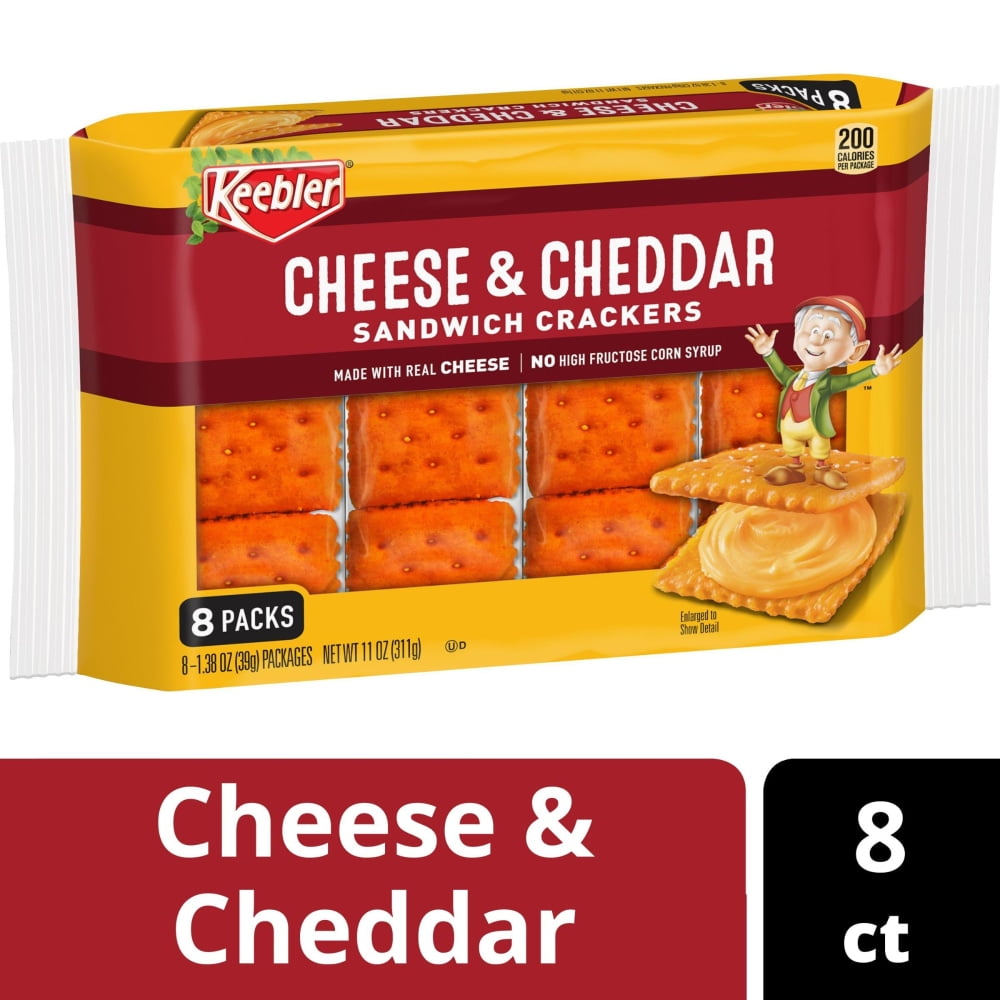 Pack of 2 Keebler Cheese and Cheddar Sandwich Snack Crackers, 8 ct, 1. ...
