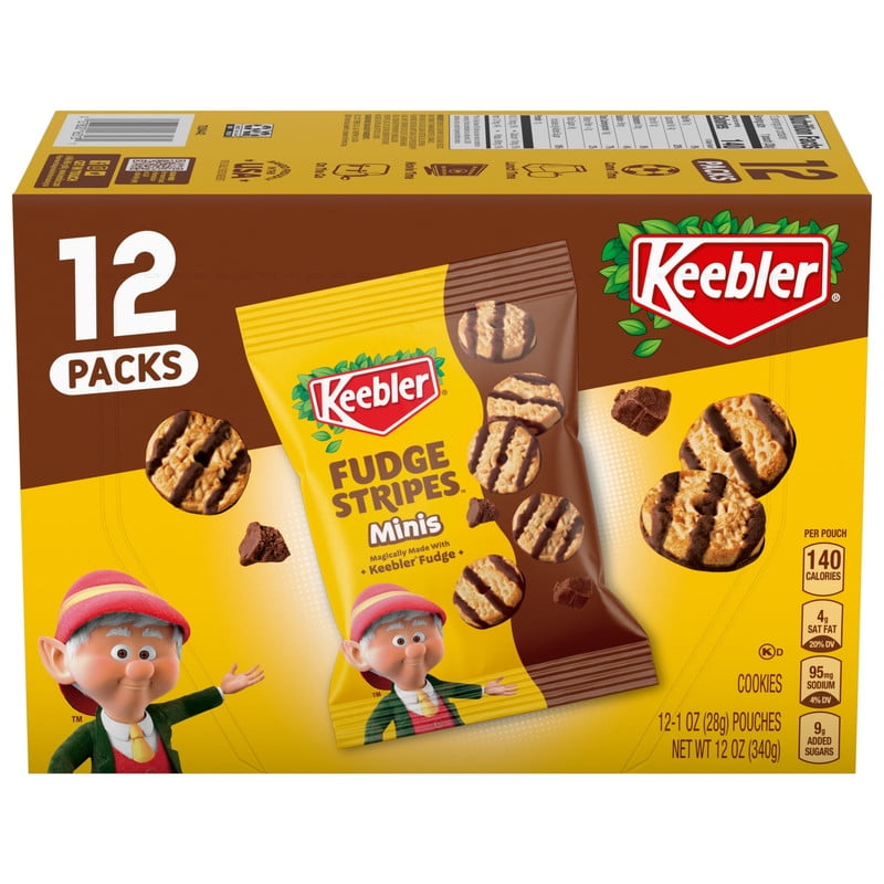 Pack of 2 Keebler Mini Fudge Stripe Cookies 12 Count Snack Packs ...