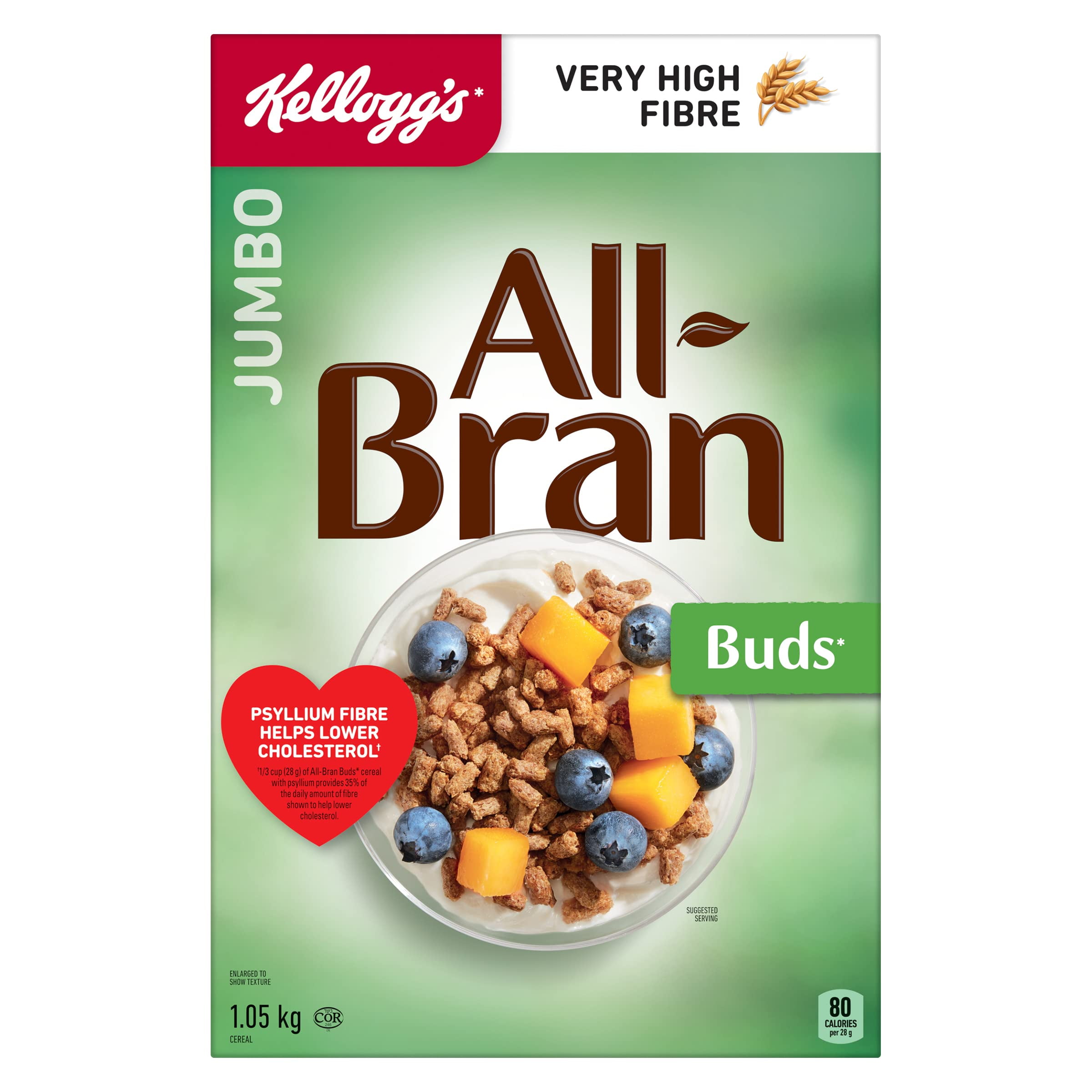 Pack of 2 - Kelloggs All-Bran Buds Cereal, 1050G/2.53 Pounds {Imported ...