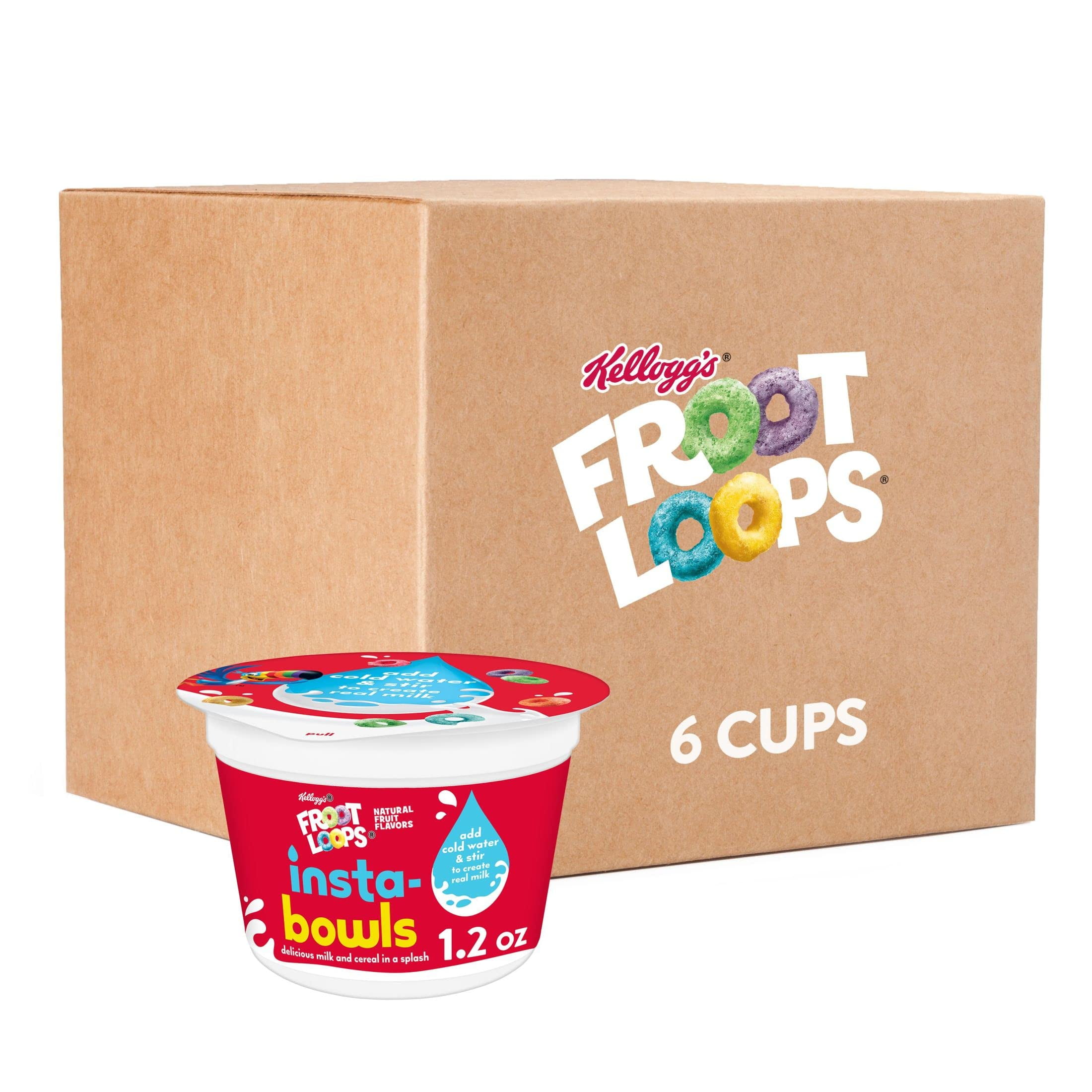 Pack of 2 - Kelloggs Froot Loops Insta-Bowls Cold Breakfast Cereal ...