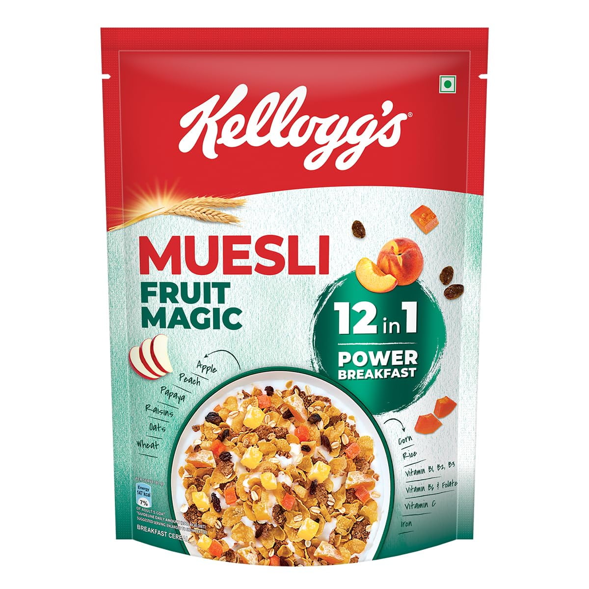 Pack of 2 - Kelloggs Muesli With 24% Fruit Magic Pouch, 500 G - Walmart.com
