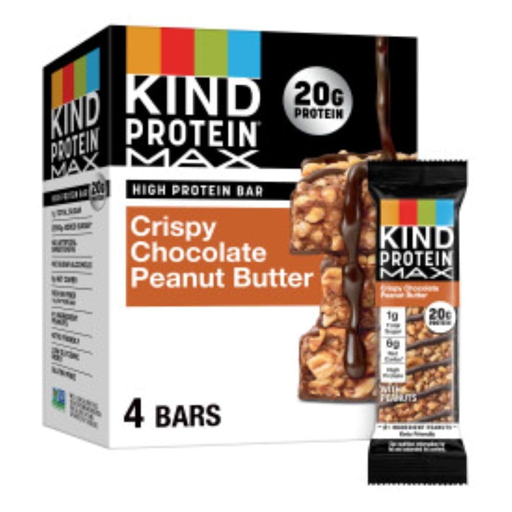 Pack of 2 - Kind Protein Max Crispy Chocolate Peanut Butter Snack Bars ...