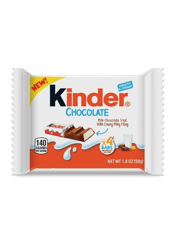 Pack of 2 Kinder Chocolate, Milk Chocolate Bar, Individually Wrapped ...