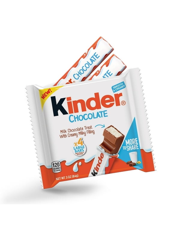 Pack of 2 Kinder Chocolate, Milk Chocolate Bar, Individually Wrapped ...