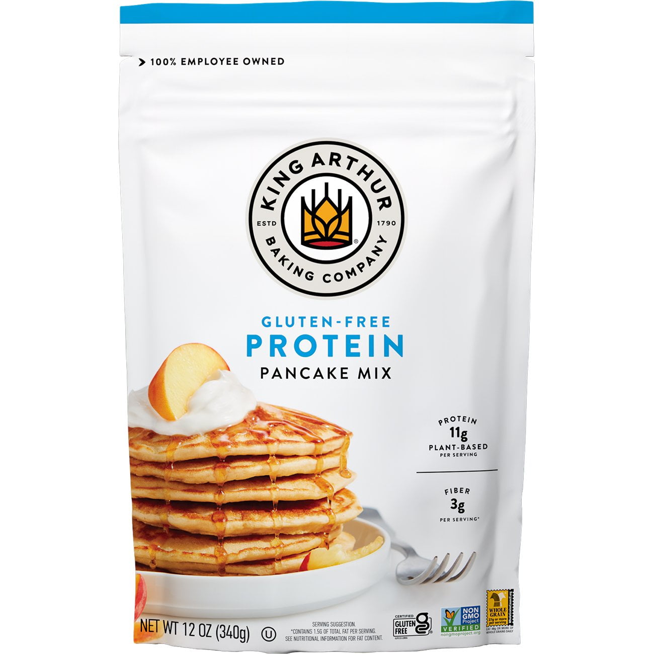 Pack of 2 King Arthur Gluten-Free 11g Protein Pancake Mix, 12 oz ...