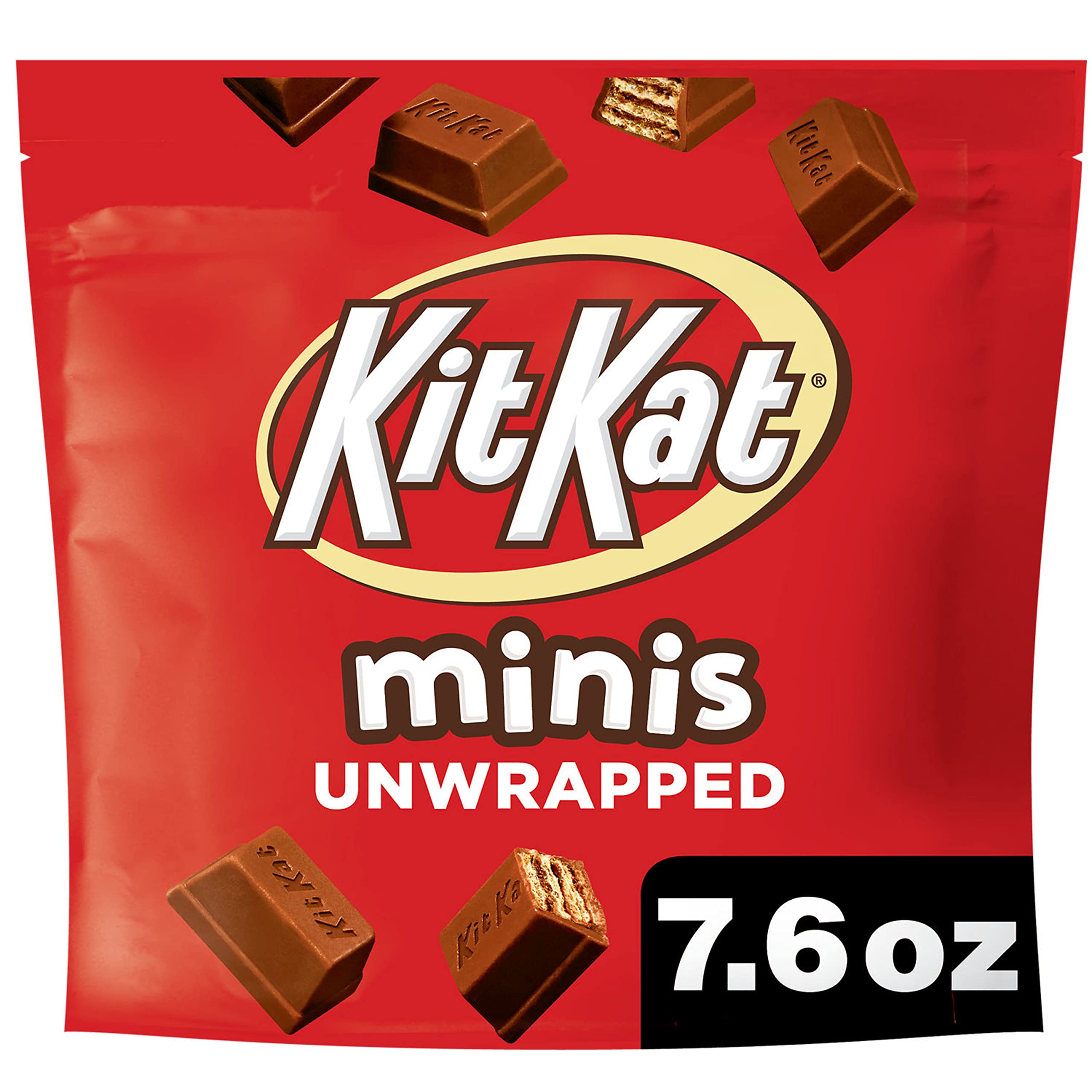 Pack of 2 - Kit Kat Minis Unwrapped Milk Chocolate Wafer Candy Bag, 7.6 ...