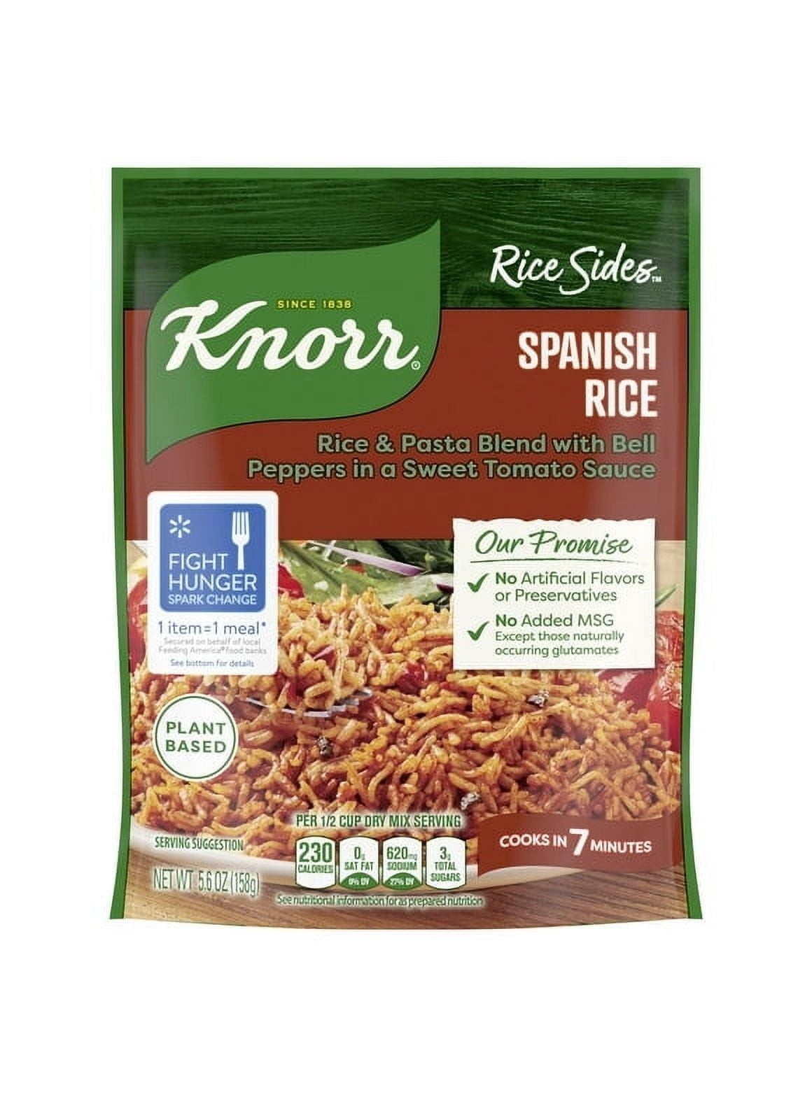 Pack of 2 Knorr Rice Sides No Artificial Flavors Spanish Rice, Cooks in ...