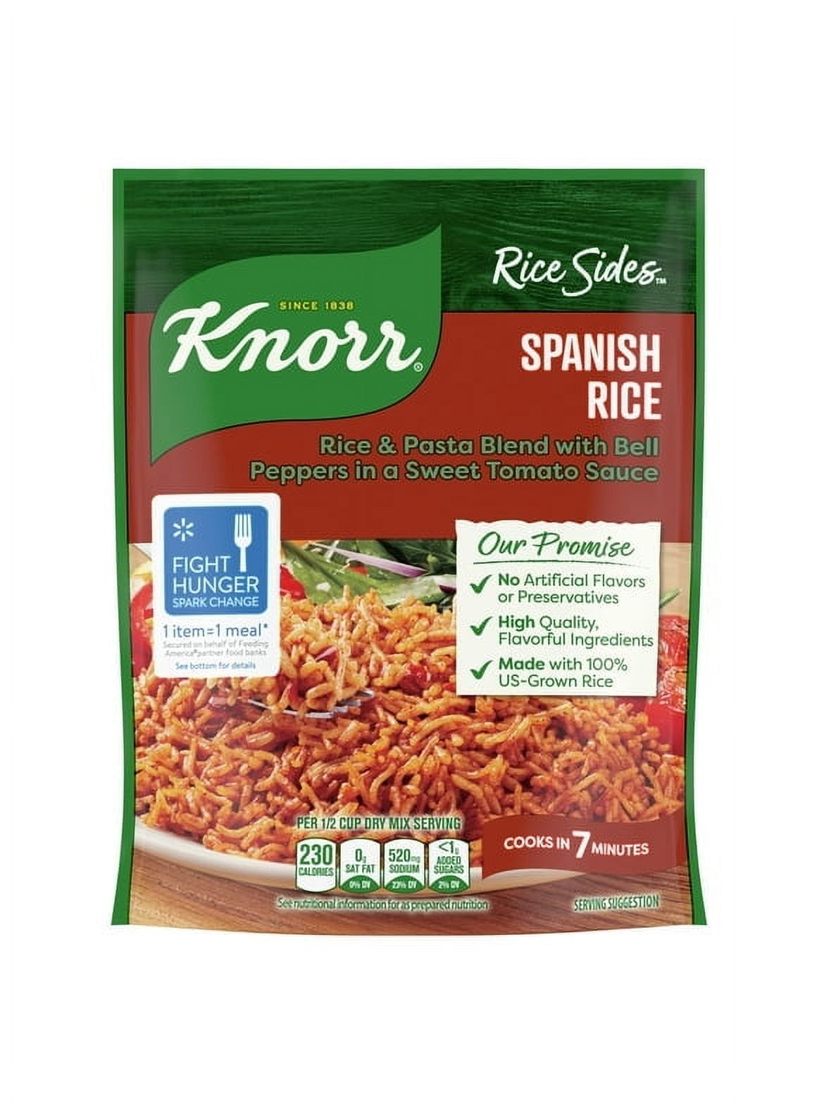 Pack of 2 Knorr Rice Sides No Artificial Flavors Spanish Rice, Cooks in ...