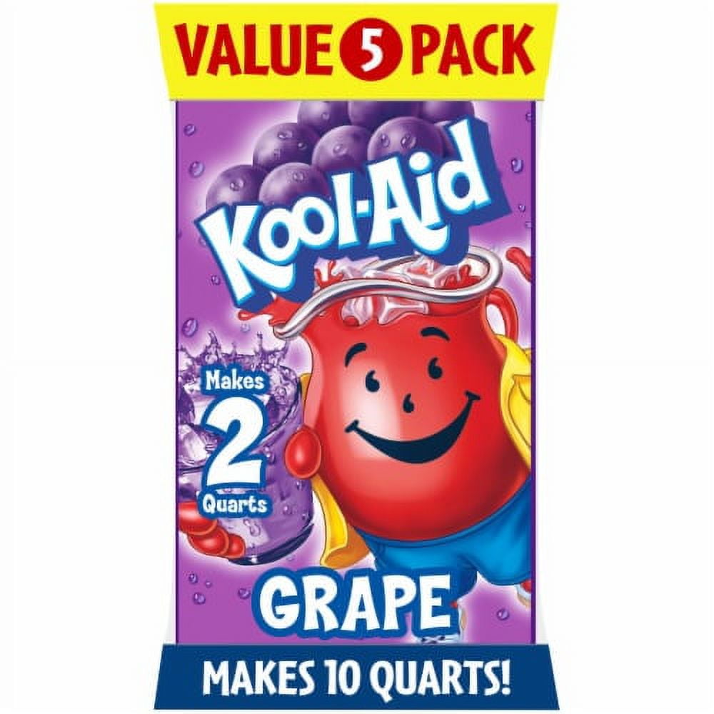 Pack of 2 - Kool-Aid Zero Sugar Grape Drink Mix Packet Value Pack 5 ...
