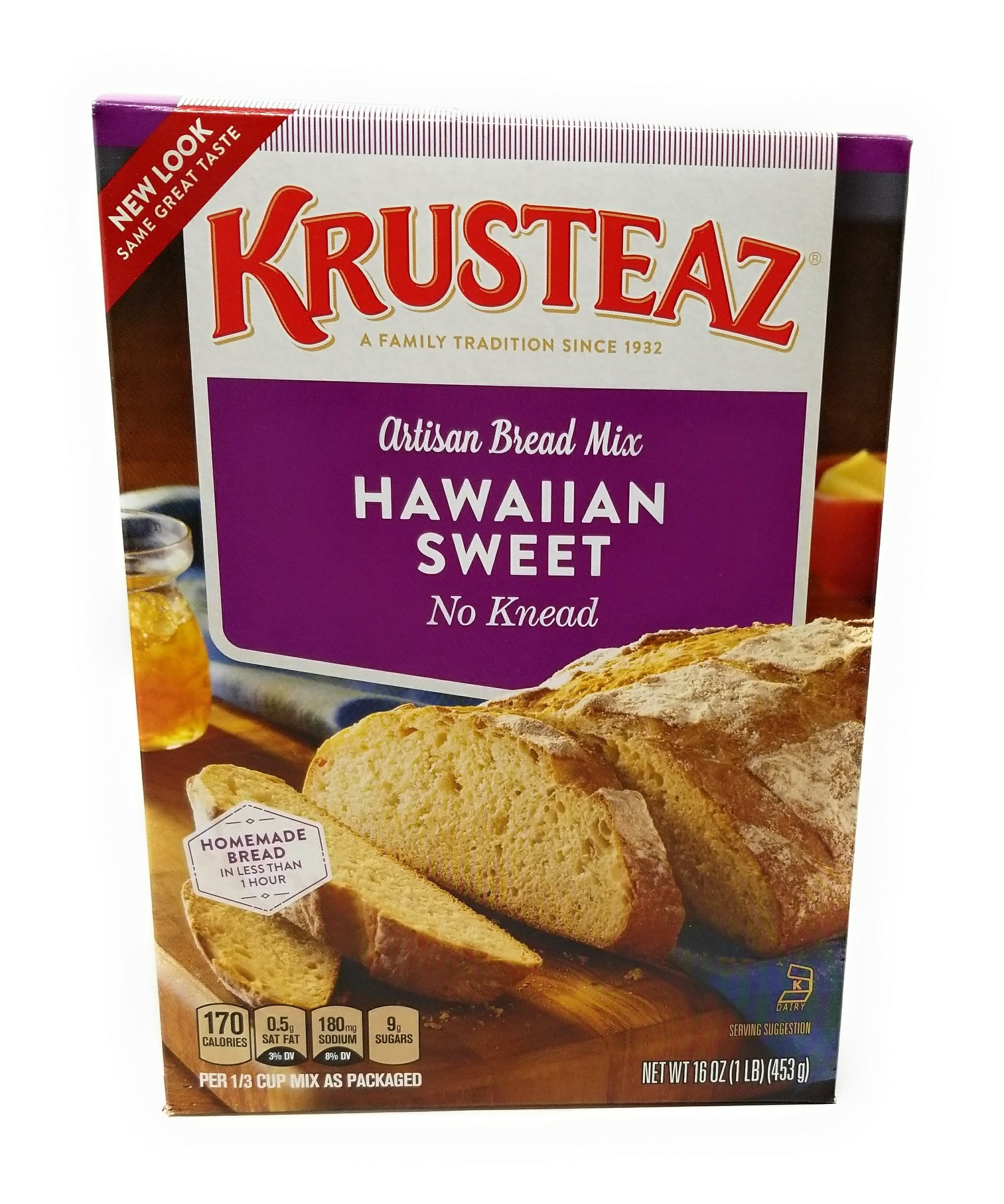 Pack of 2 - Krusteaz No Knead Hawaiian Sweet Bread Mix (16 Oz Boxes) 2 ...