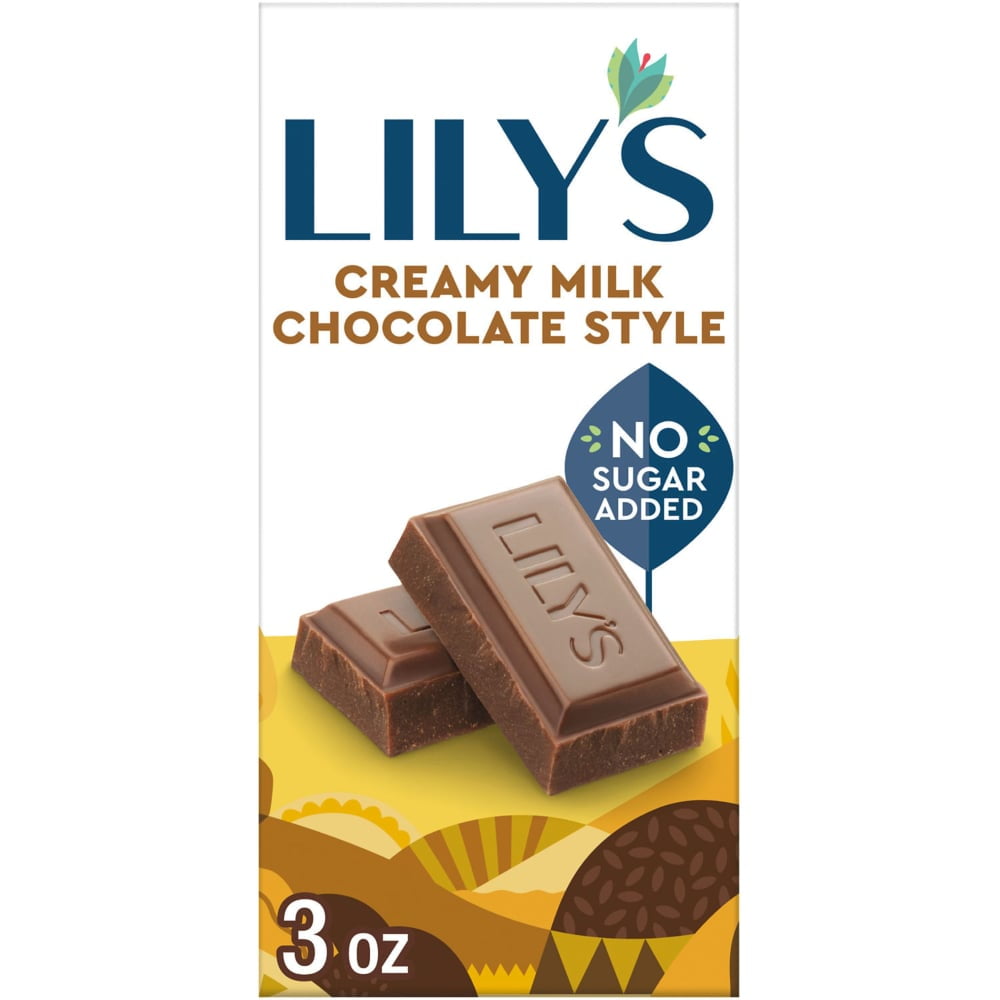 Pack of 2 LILY'S Creamy Milk Chocolate Style No Sugar Added Sweets Bar ...