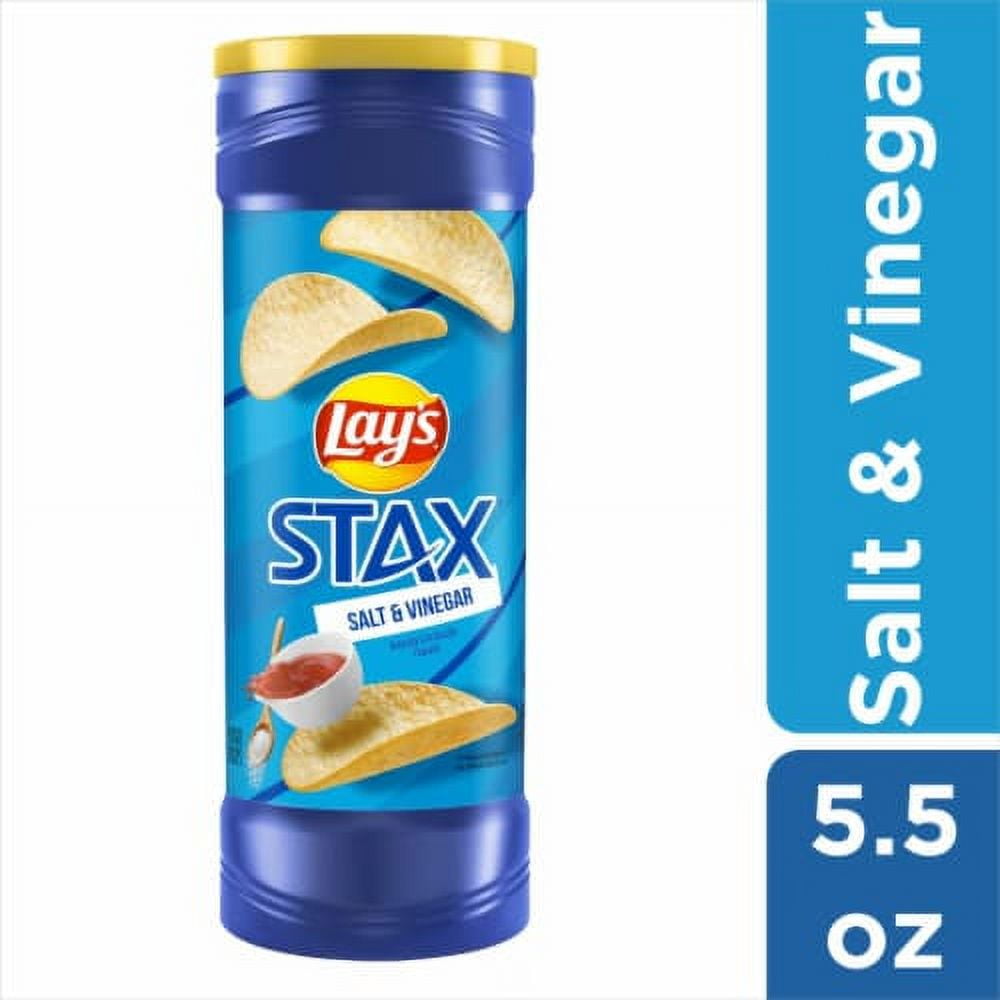 Pack of 2 - Lay's Stax Salt and Vinegar Snacks Stacks Crisps Potato ...