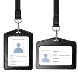 Pack of 2 Leather ID Card Holders, Vertical / Transverse ID Card ...
