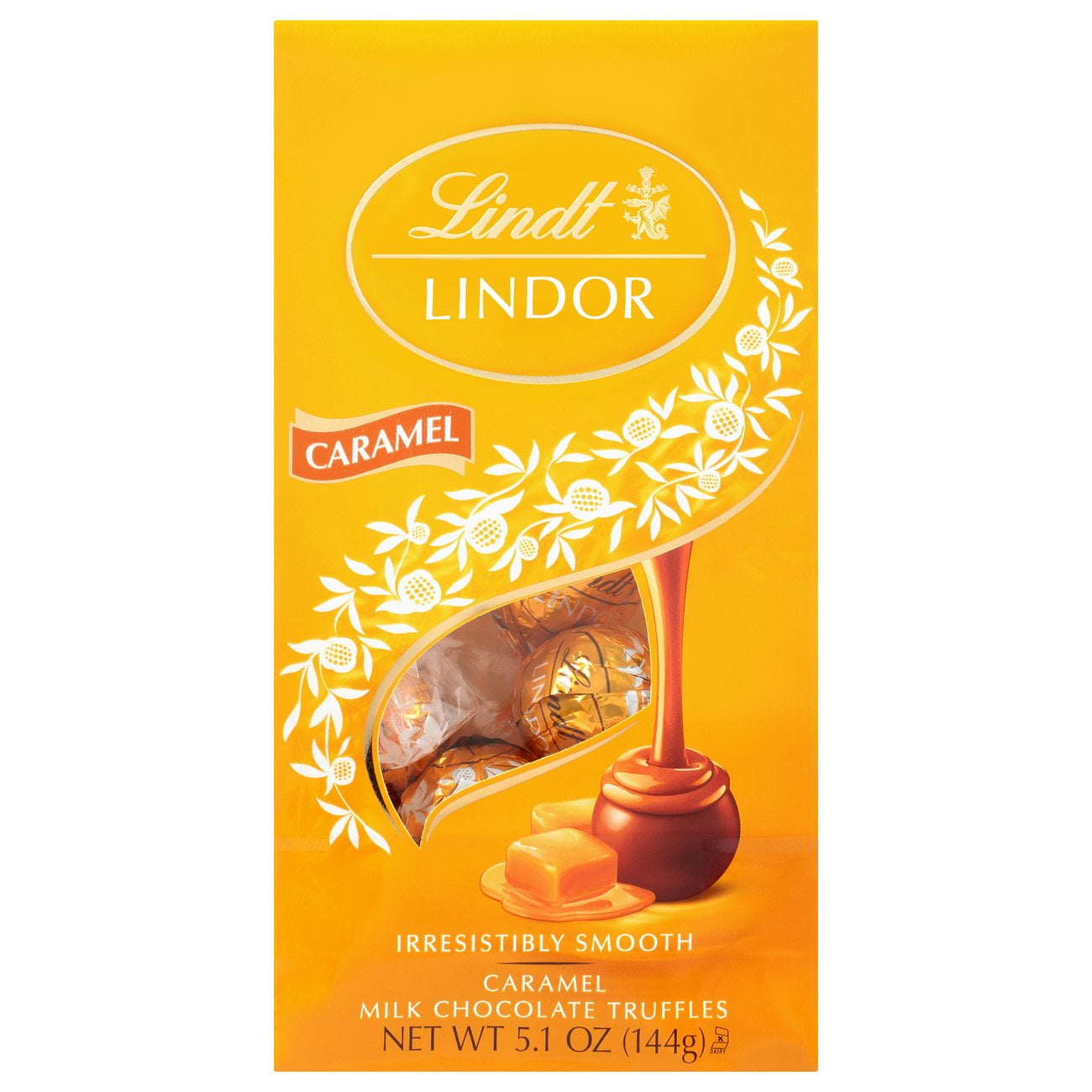 Pack of 2 Lindt Lindor Caramel Milk Chocolate Truffles, 5.1 oz (Package ...