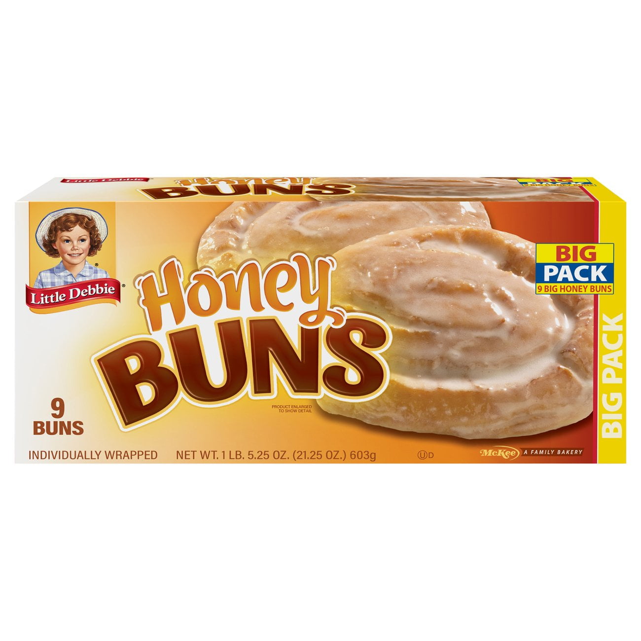 Pack of 2 Little Debbie Honey Buns Breakfast Pastries - Big Pack, 9 ct ...