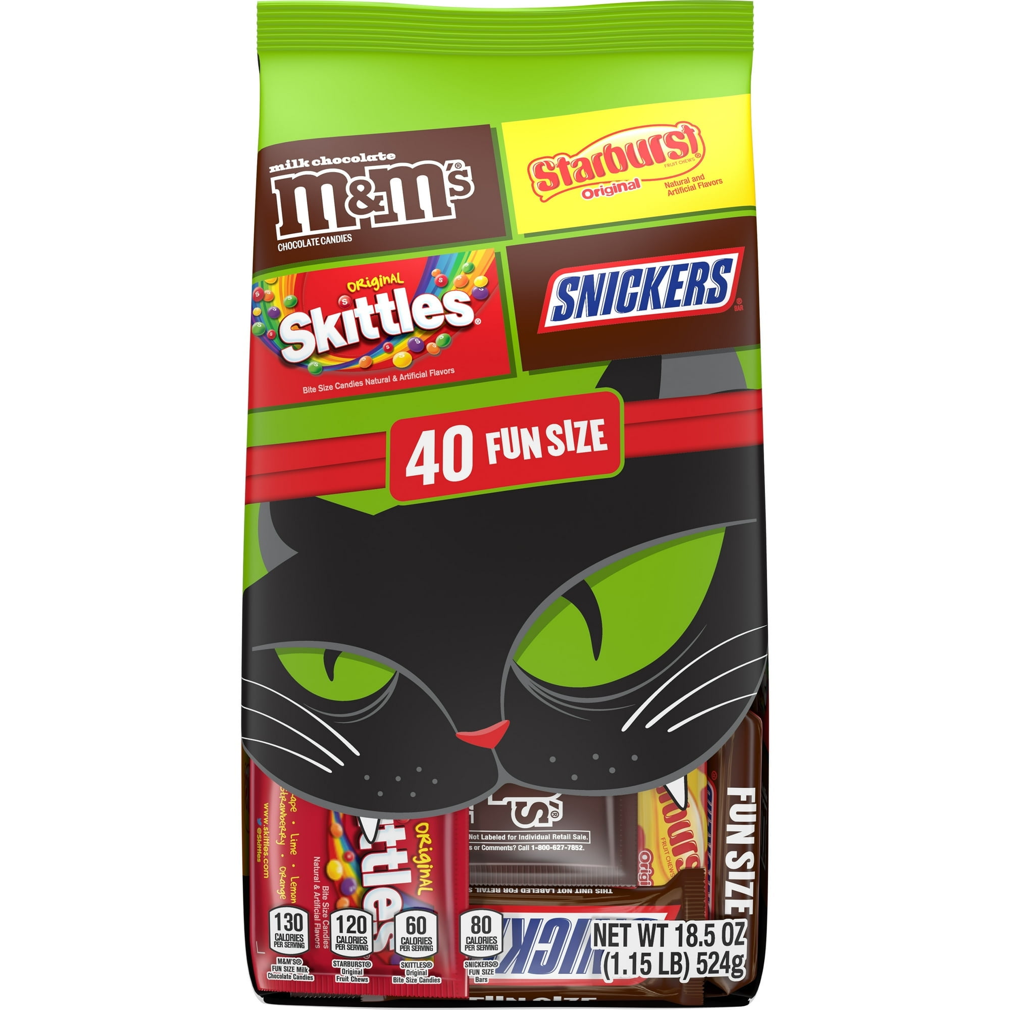Pack of 2 M&M's, Skittles & More Fun Size Halloween Candy Variety Pack ...