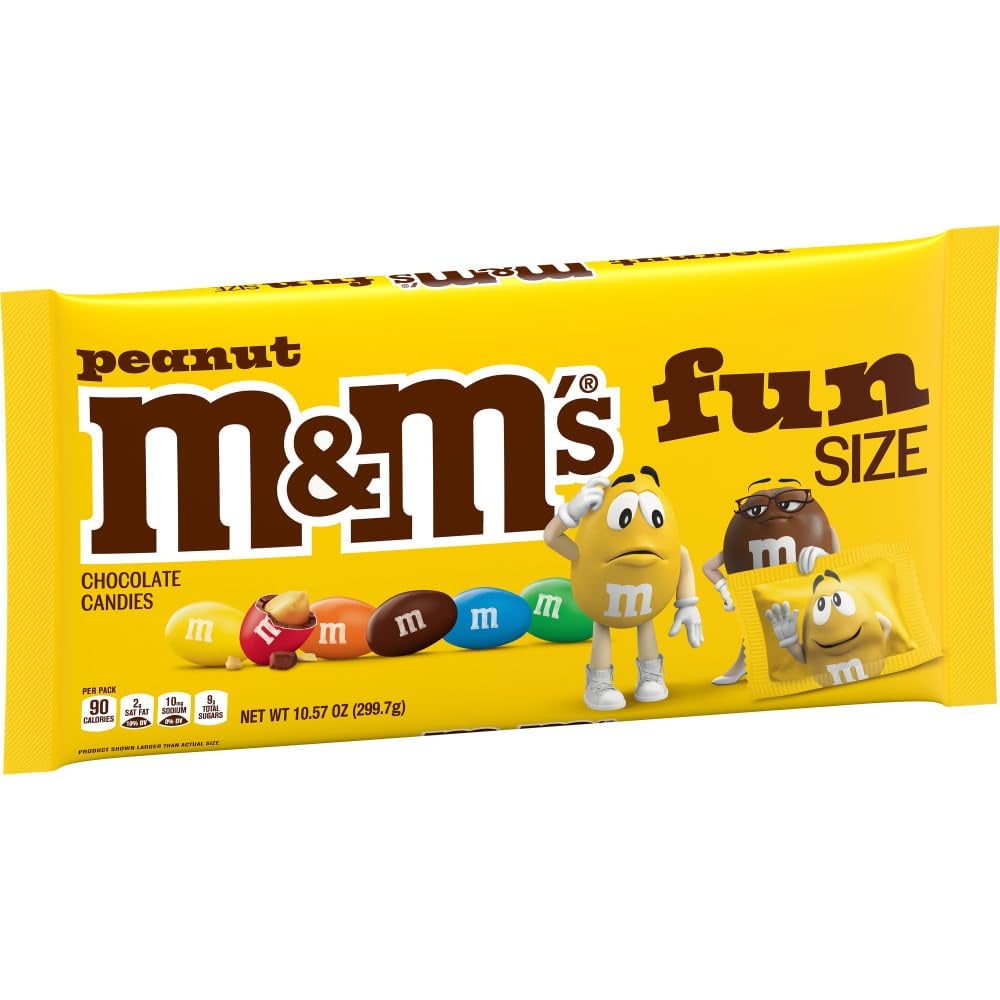 Pack of 2 - M&Ms Fun Size Peanut Milk Chocolate Halloween Candy, 10 ...