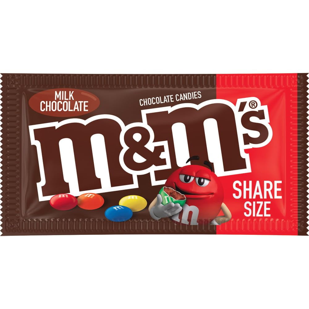 Pack of 2 - M&Ms Milk Chocolate Candy, Sharing Size, 3.14 Oz Packaging ...
