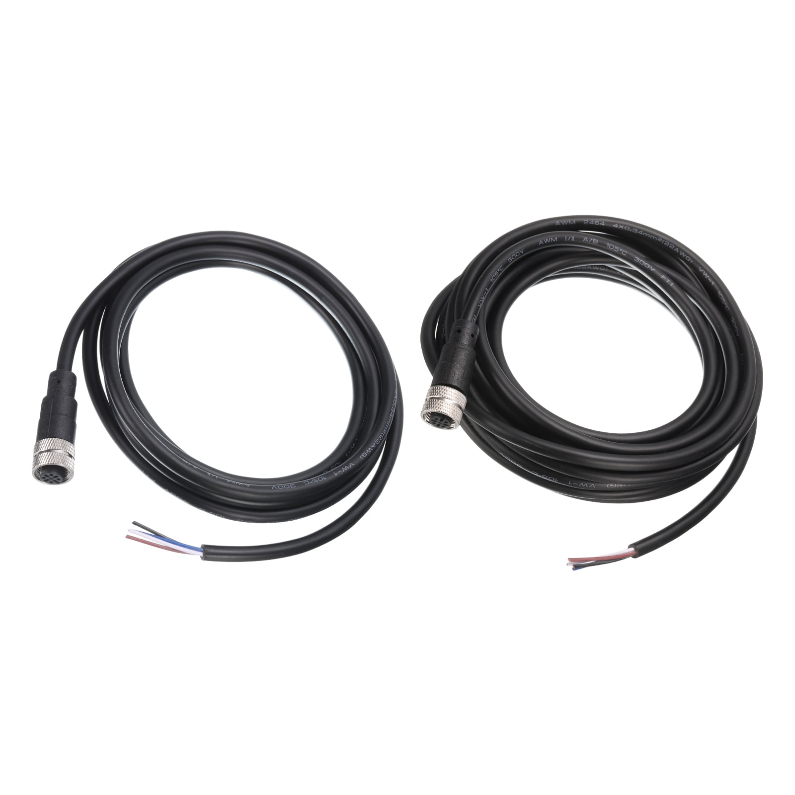 Pack of 2 M12 Female Straight 4 Pin Connector Aviation Socket ...