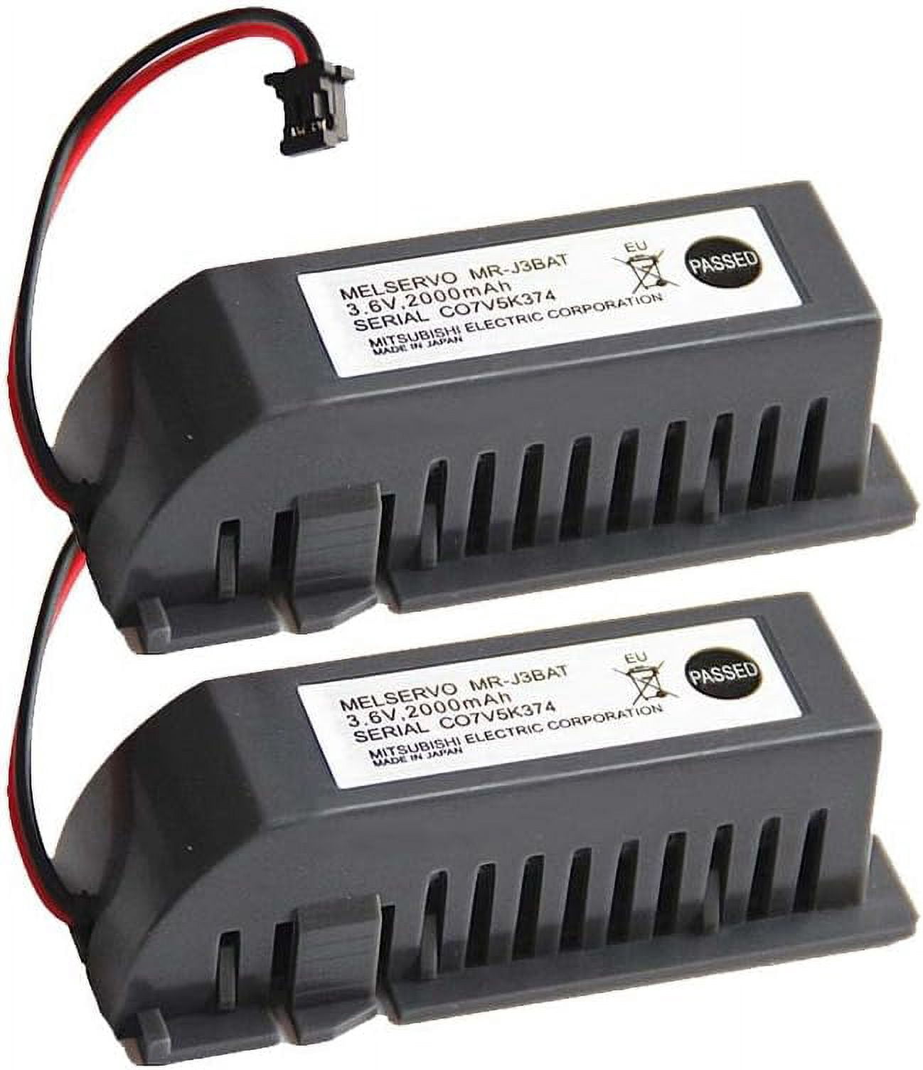 (Pack of 2) MR-J3BAT 3.6V 2000mAh ER6VC119A/B PLC CNC Battery with Plug ...
