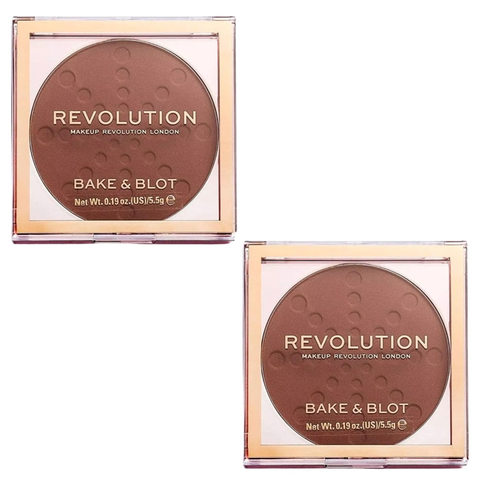 Pack of 2 Makeup Revolution London Bake & Blot Setting Powder, Deep ...