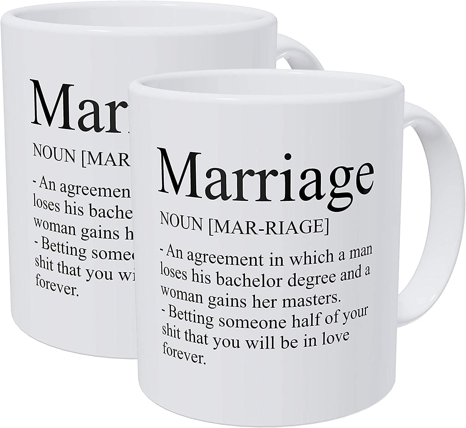 Pack of 2 Marriage Definition, Just Married, Husband, Wife 11 Ounces ...