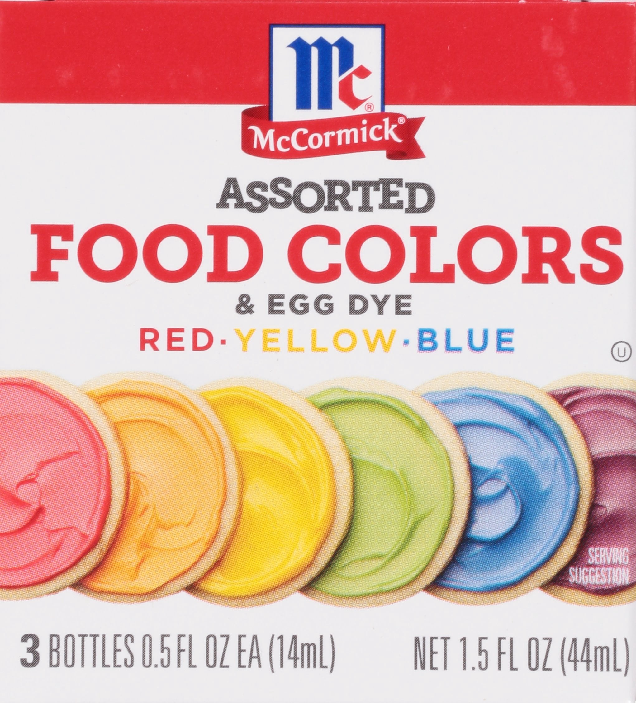 Pack of 2 McCormick Assorted Food Colors Red Yellow Blue, 3 ct (Package ...
