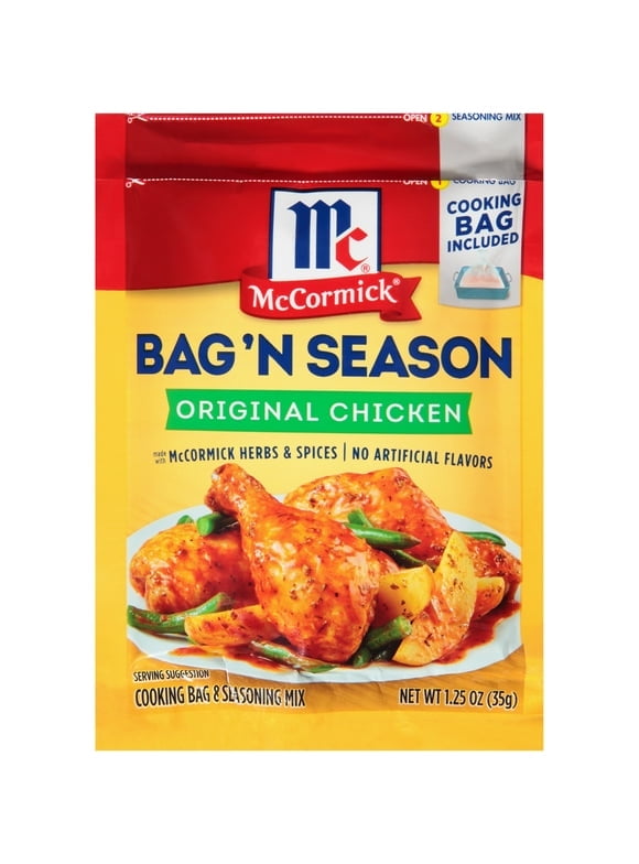 Pack of 2 McCormick Bag 'n Season Chicken Seasoning Mix, 1.25 oz Mixed ...