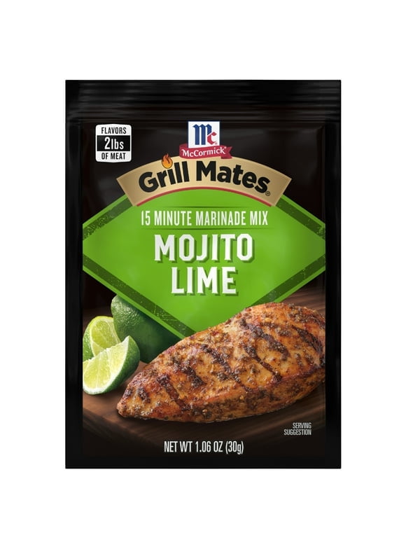 Pack of 2 McCormick Grill Mates Marinade Mix - Mojito Lime, 1.06 oz ...